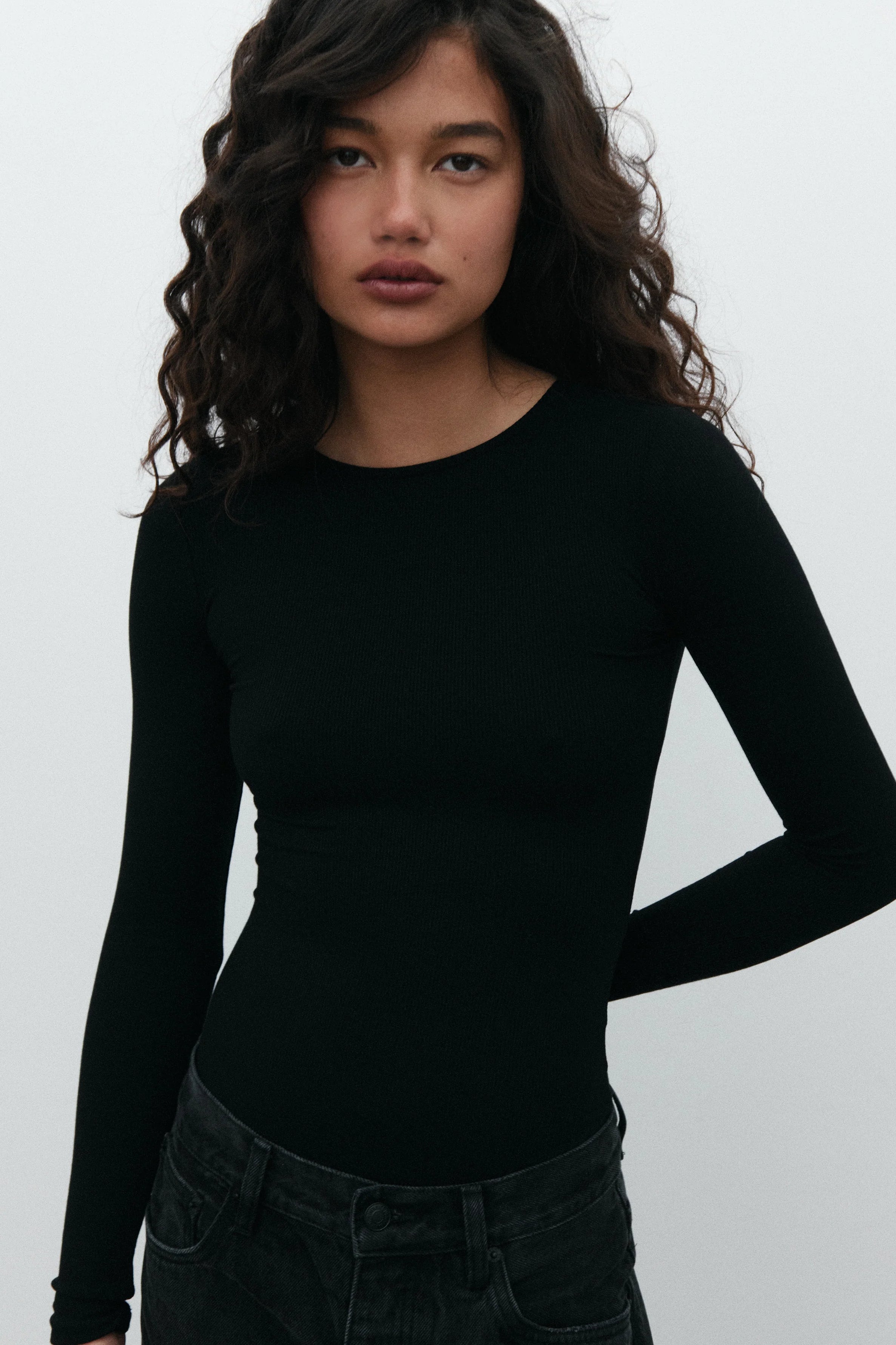 Buy BAYSE BRAND Elise Long Sleeve Bodysuit Black | Elwood 101