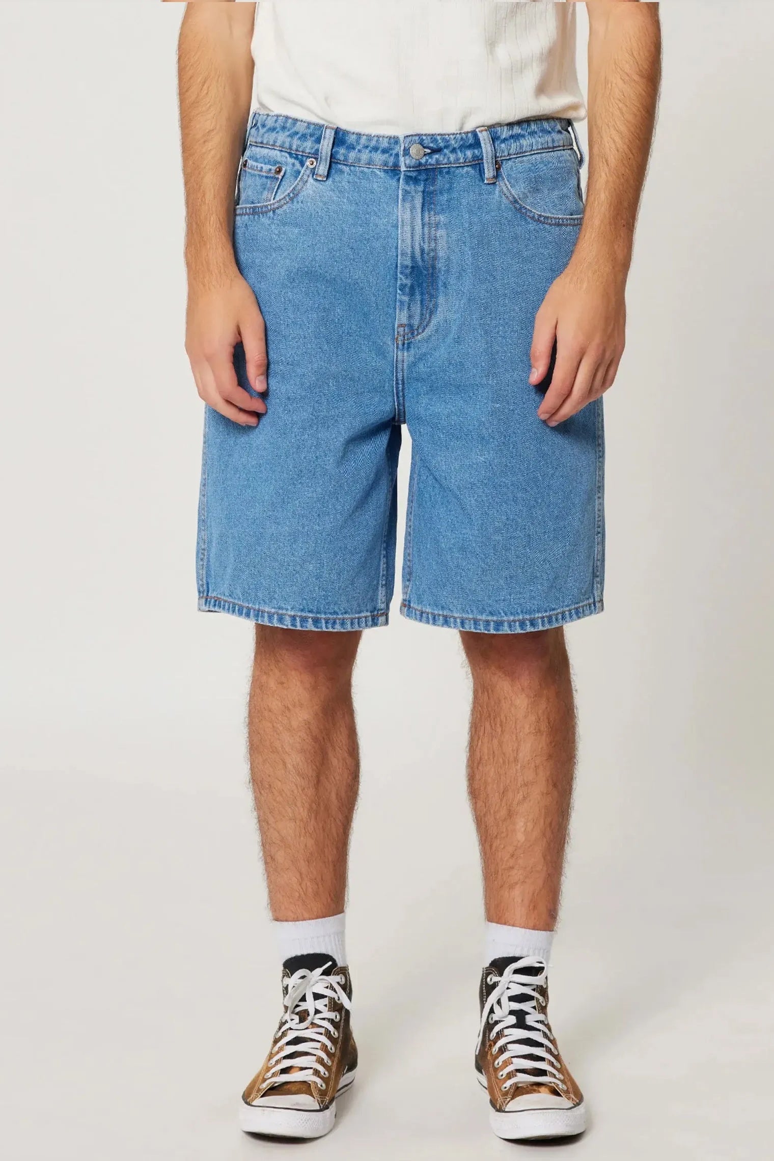 ROLLAS Mens Big Boss Denim Shorts Freshwater - Mid Blue – Elwood 101