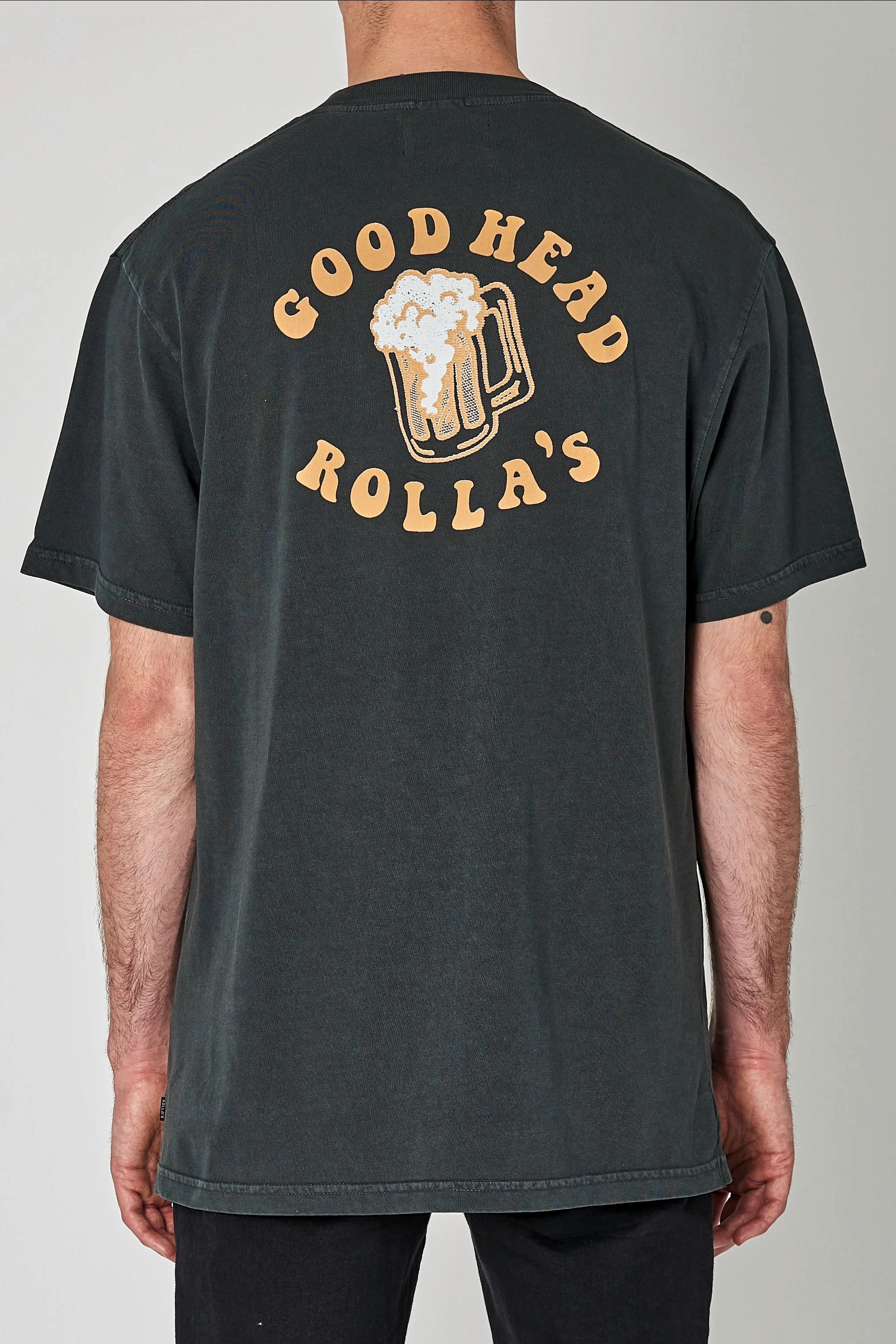 ROLLAS Mens Good Head Logo Tee Sulphur Black – Elwood 101